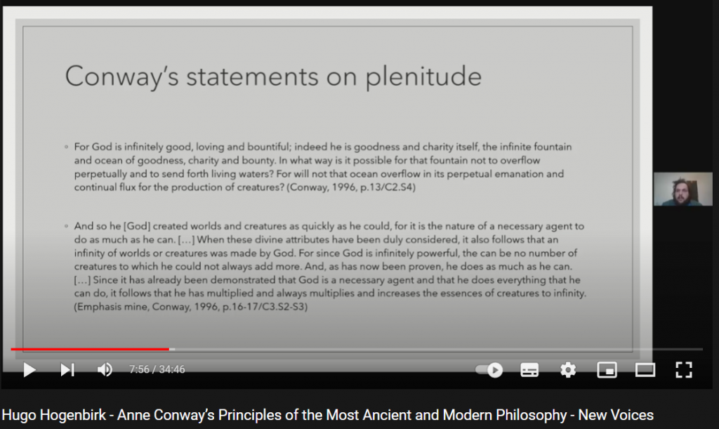 New Voices Conference – Modern/Anne Conway - History of Women Philosophers and Scientists